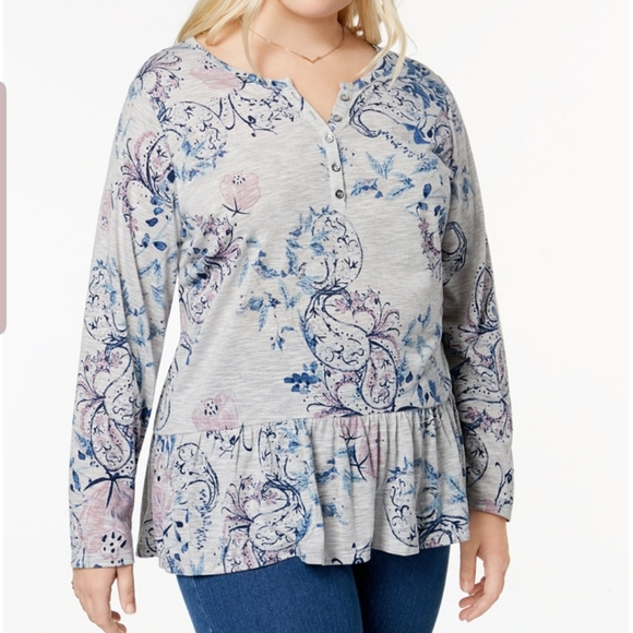 Style & Co. | Tops | New Style Co Plus Size X 2x Printed Top Blouse ...
